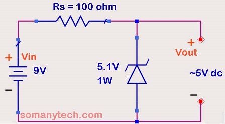 9v to 5v Converter - 4 Simple circuits for Projects - SM Tech