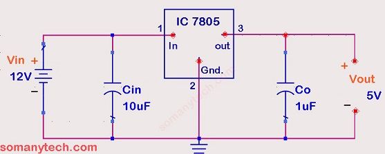 12v to 5v Converter- 4 Simple Circuits for projects - SM Tech