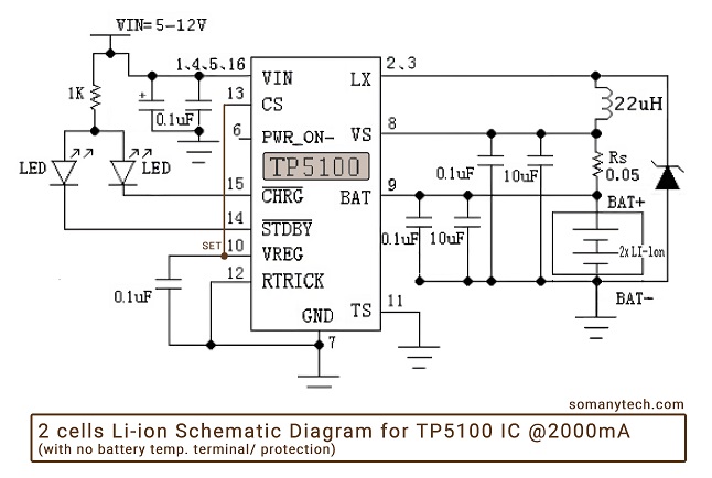TP5100, Schematic, Datasheet, Module, Circuits Diagram - SM Tech